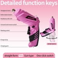 Drill Set, Screw Driver Set Kit With 3.7V Pink Cordless Drill, 40-Piece ...