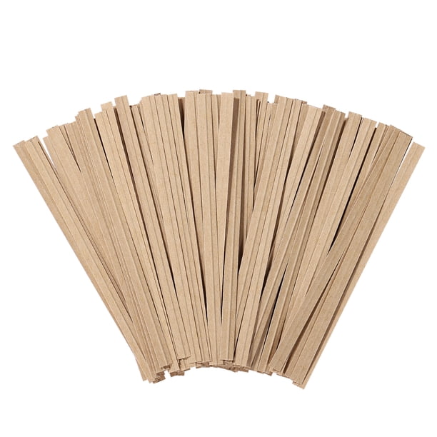 BESTOYARD 1000 Uds 8cm corbatas de papel Kraft para pan, dulces, bolsas ...