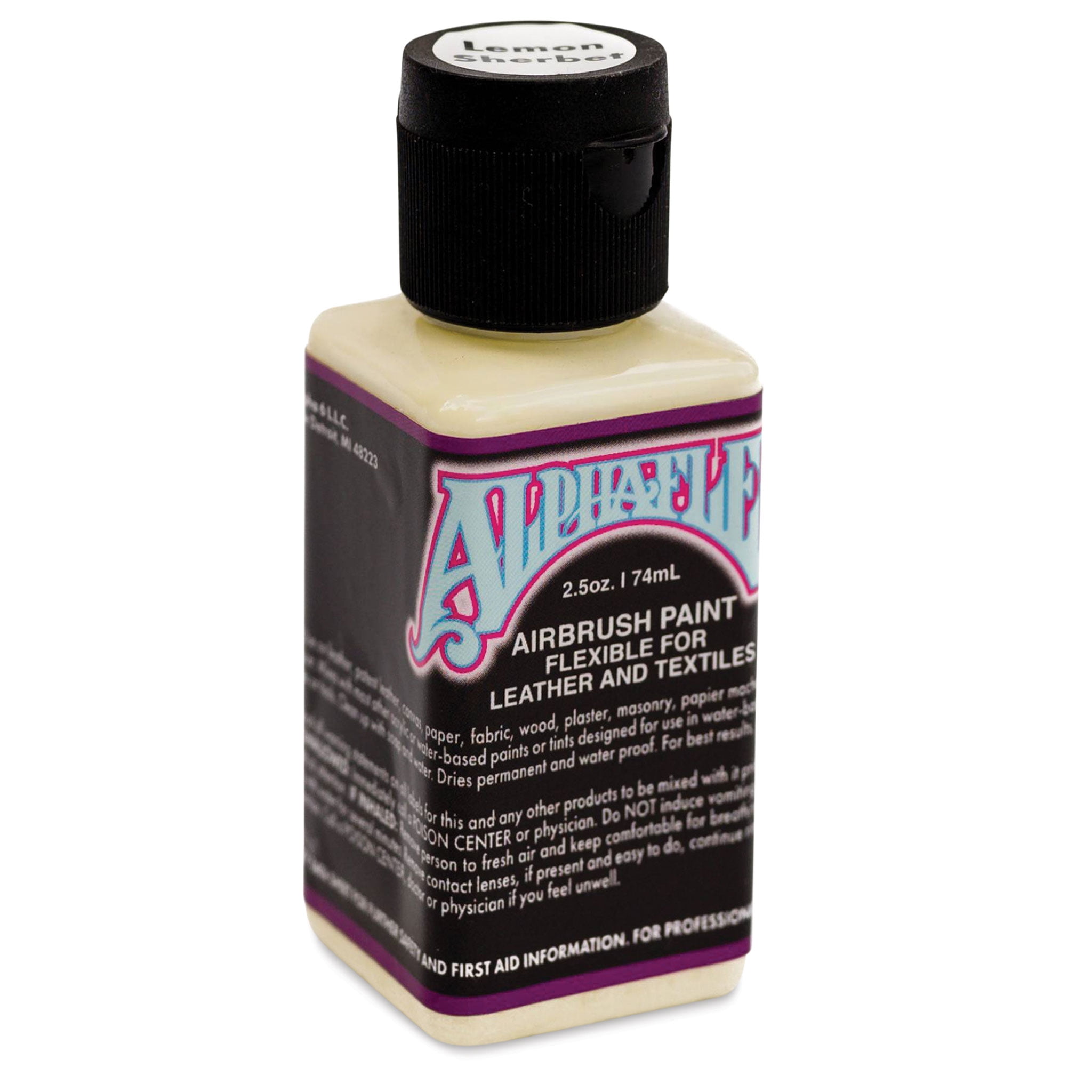 Alpha6 AlphaFlex Airbrush Textile and Leather Paint - Lemon Sherbet, 2. ...