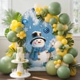 Blue Snowman Christmas Arch Backdrop Cover 6.6x3.3 Ft, Spandex Wedding ...