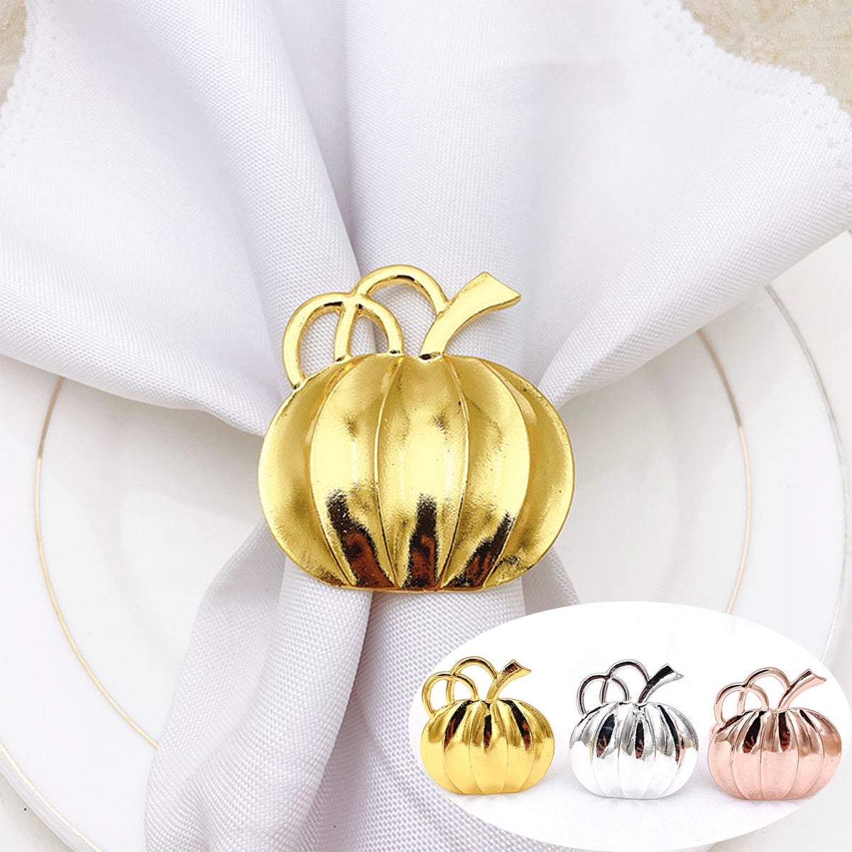 6Pcs Dream Lifestyle Pumpkin Napkin Rings,Decorative Napkin Rings ...
