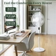 Pedestal Fan with Remote, Oscillation Standing 3 Speeds & Modes ...