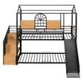 Aukfa Kids Metal Twin over Twin Bunk Bed with Slide, Black - Walmart.com