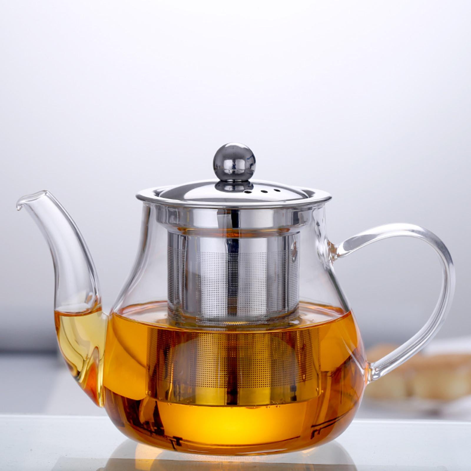 Clear Glass Tea Kettle, with Strainer Heatproof Kung Fu Tea Loose Leaf ...
