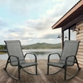 Outdoor Mesh Sling Rocking Chair, Steel Rocker Seating Outside for ...