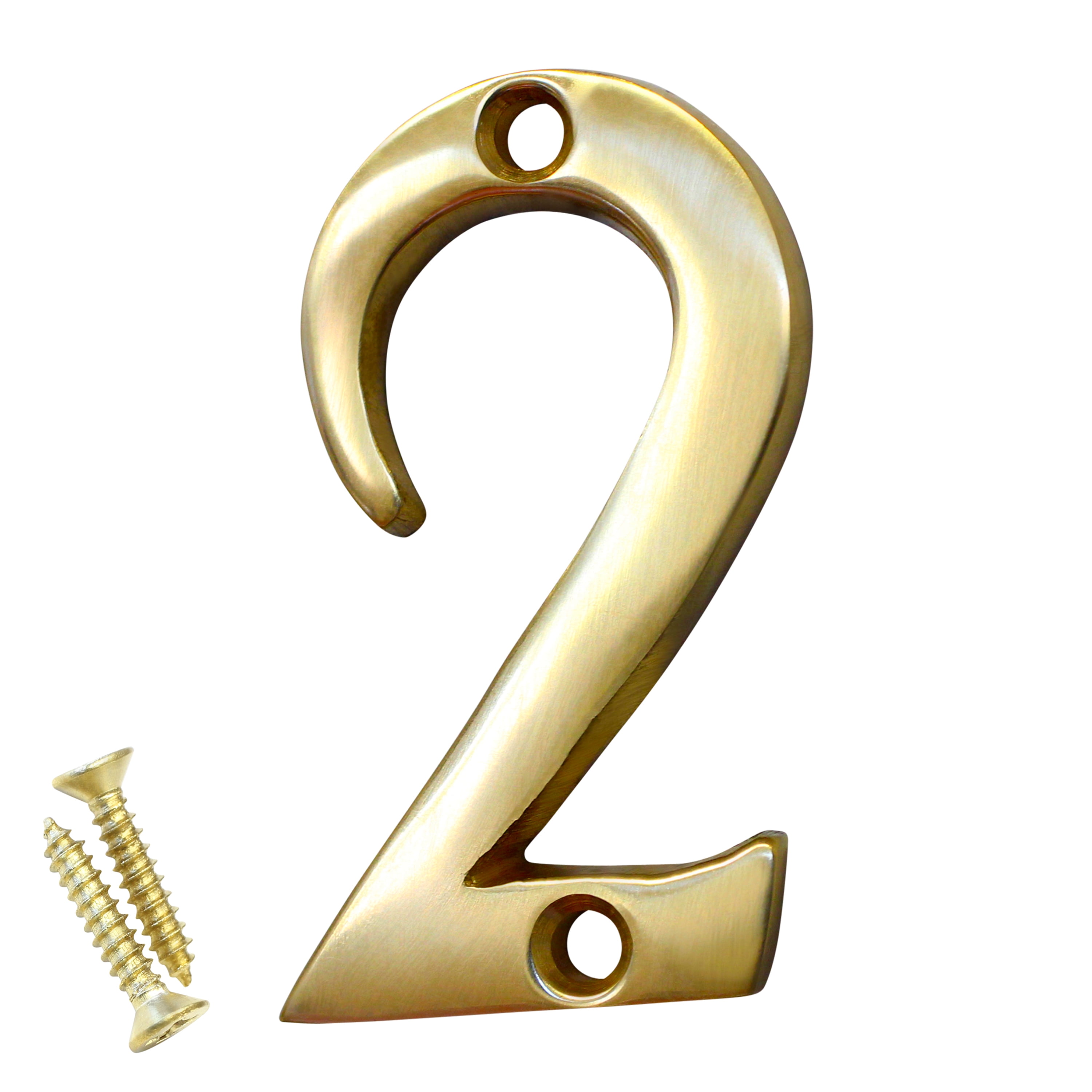 RCH Hardware NO-BR235-50 Brass House Number, 2 Inch, Polished Brass ...