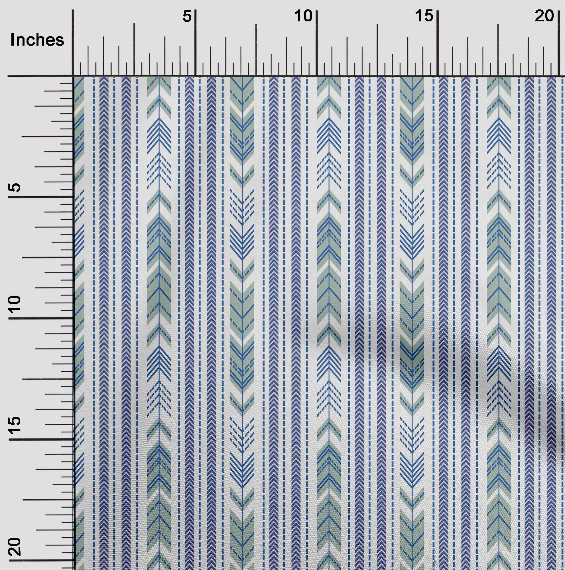 oneOone Viscose Jersey Fabric Arrow & Stripe Geometric Print Fabric By ...
