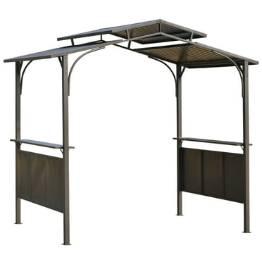 Palm Springs Deluxe 8FT Double-Tier Barbecue Canopy / BBQ Grill Tent ...