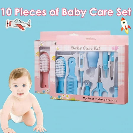 10 Pieces Baby Health Care Set Portable Newborn Infant Grooming Comb ...