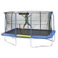 Jumpking Rectangle 10 x 14' Trampoline, with Enclosure, Blue/Yellow ...