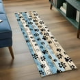 Brown Blue Wood Grain Runner Rugs 2x6 ft Dog Cat Paw Cute Animal Paw ...