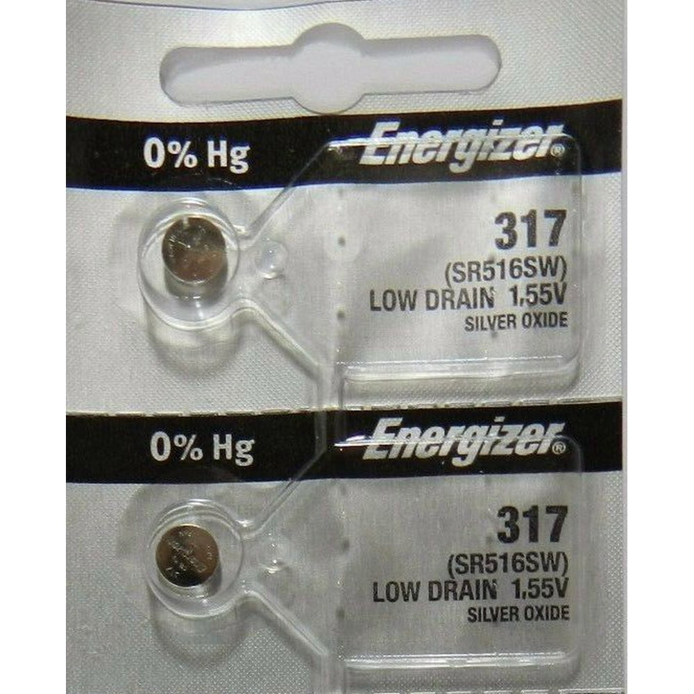 Energizer 317 - SR516 Silver Oxide Button Battery 1.55V - 2 Pack + FREE ...