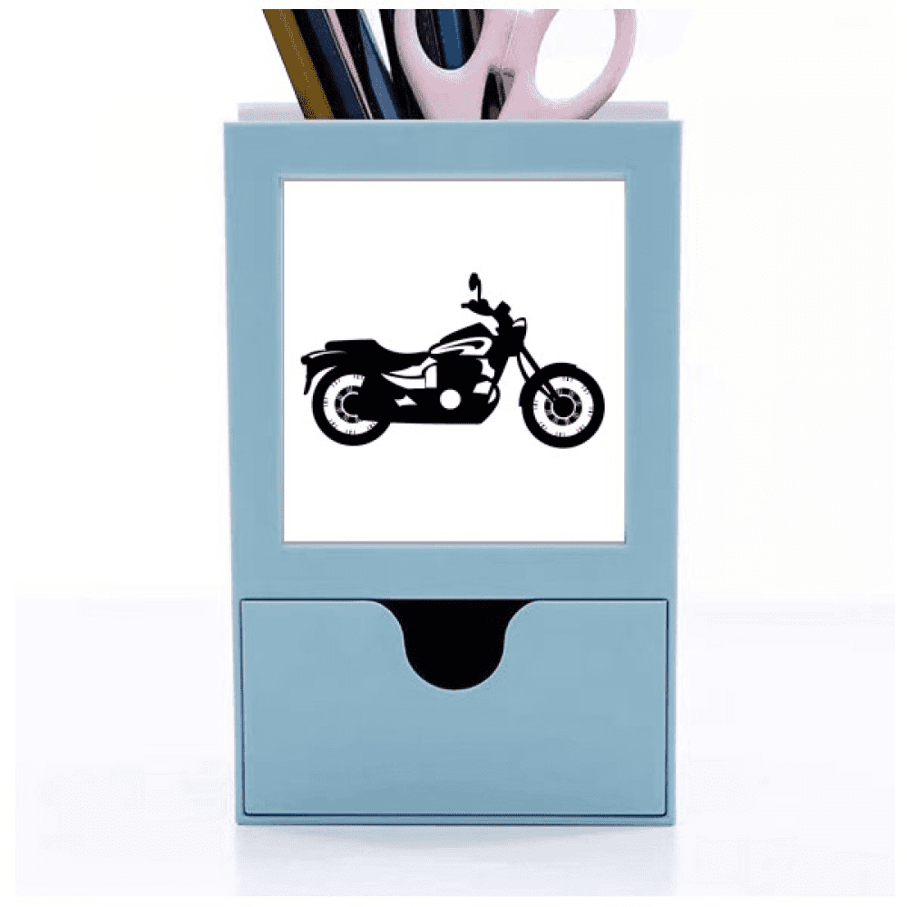 Black Mechanical Motorcycle Illustration Desk Supplies Organizer Pen ...