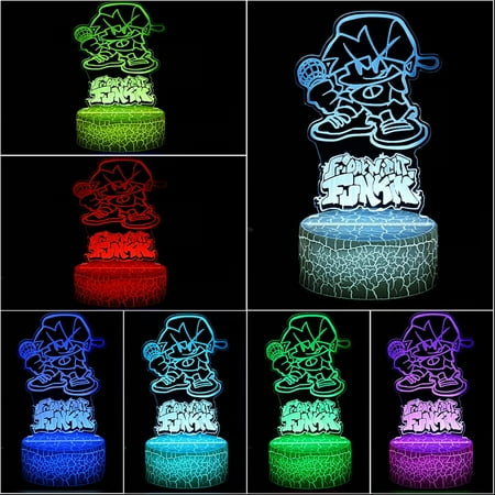Friday Night Funkin Boyfriend 3D Illusion Table Lamp for Kids, 7 Color ...