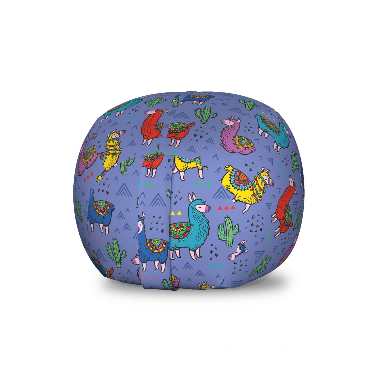 Llama Storage Toy Bag Chair, Cartoon Style Furry Animals Mexican Folk ...