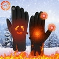 Black Winter Sports Fleece Gloves Warm Men Women Non Slip Touchscreen Ski Bike Riding Windproof ...