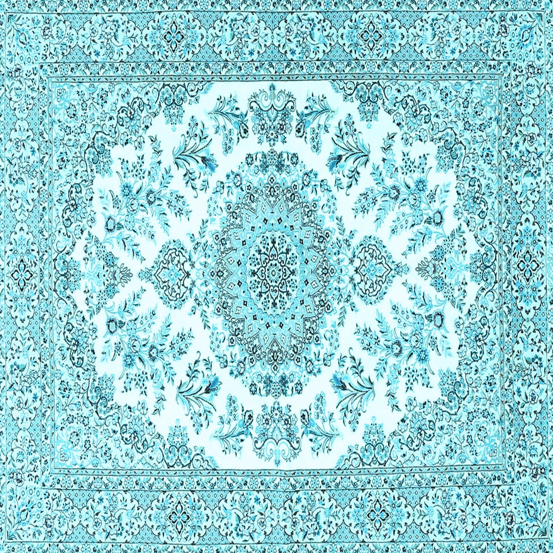 Ahgly Company Indoor Square Persian Light Blue Traditional Area Rugs, 6 ...