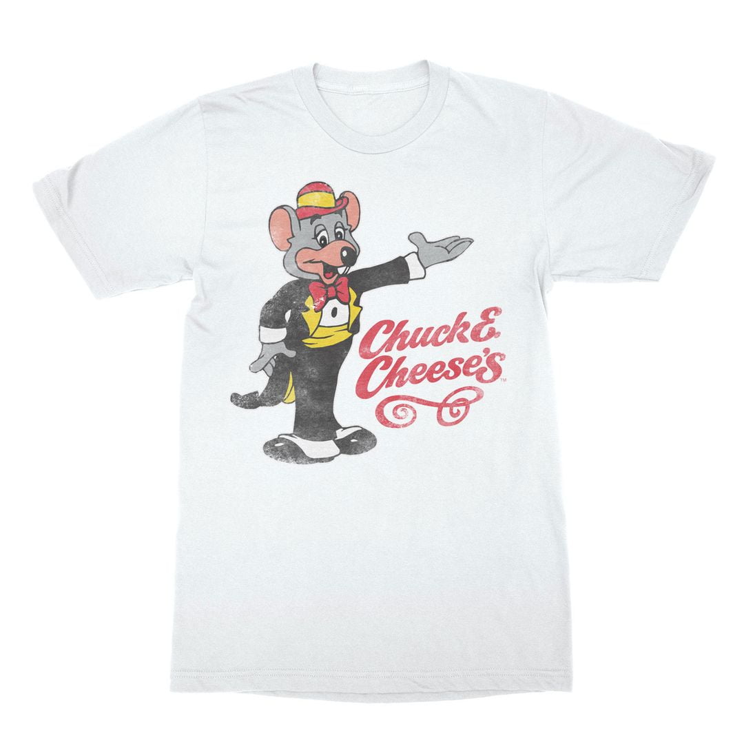 Chuck E. Cheese Tux Chuck White Adult T-Shirt - Walmart.com
