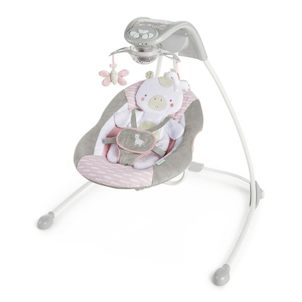 Ingenuity InLighten Baby Swing, Easy-Fold Frame, Swivel Infant Seat ...