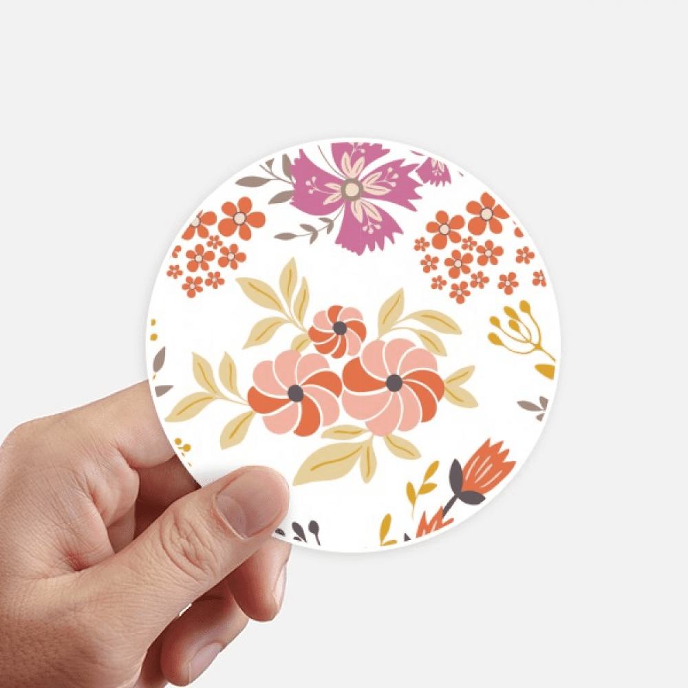 Petal Flower Paint Sticker Round Wall Suitcase Laptop Label Bumper ...