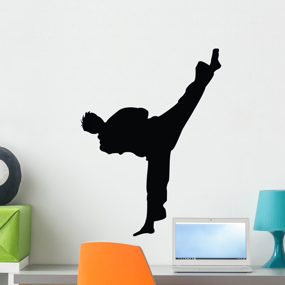 Tae Kwon Do Silhouette Wall Decal by Wallmonkeys Peel and Stick Graphic ...