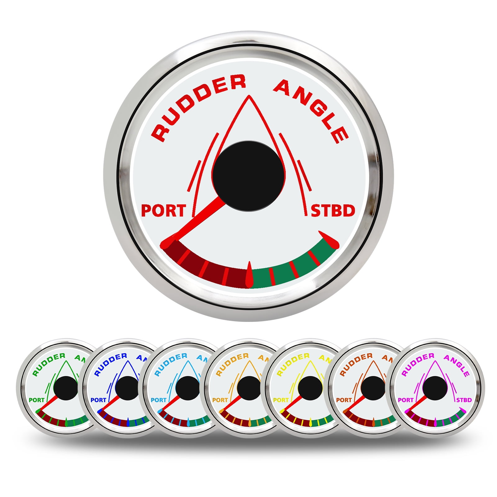 Geloo Rudder Angle Meter Marine Rudder Angle Gauge 8 Color Backlight ...