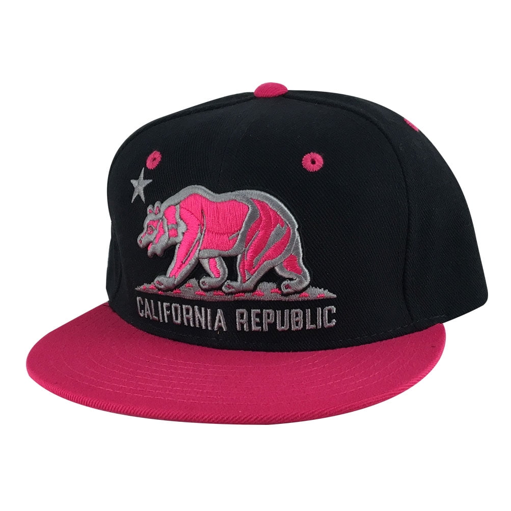 California Republic Snapback Hat Cap - Black Pink 2tone Grey - Walmart.com