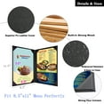 ONLVAN Leather Menu Holder Cover, 8.5" x 11", Waterproof, Black, Wood ...
