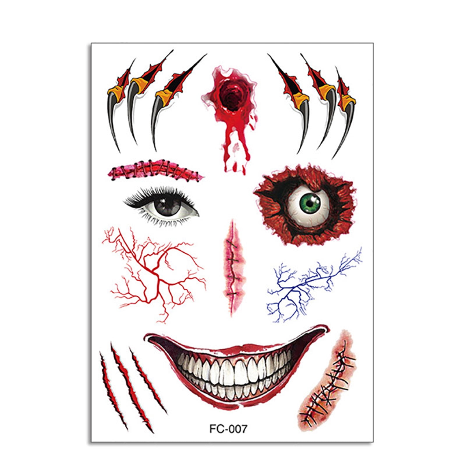 Bluethy Tattoo Sticker Skin-friendly Eye-catching Paper Bloody Scars ...