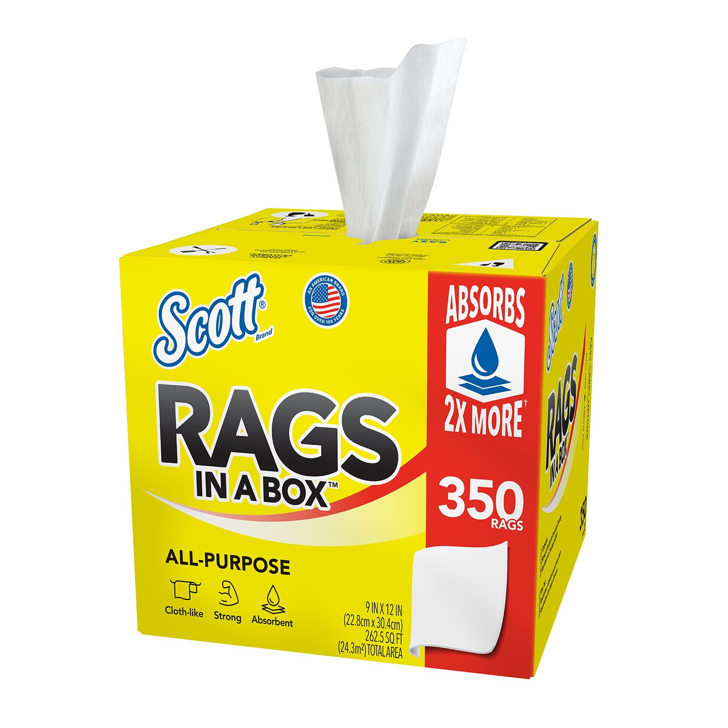 Scott Rags In a Box, White, All Purpose 350 Sheets/Box - Samsclub.com