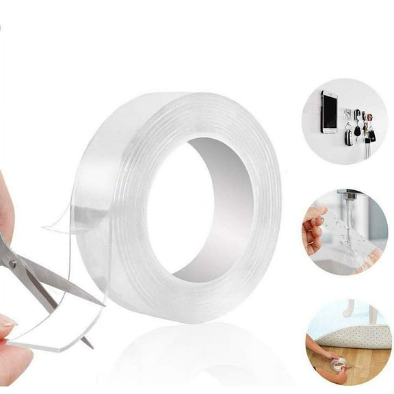Removable&Traceless Adhesive Nano Gel Tape, Washable Strong Adsorption ...