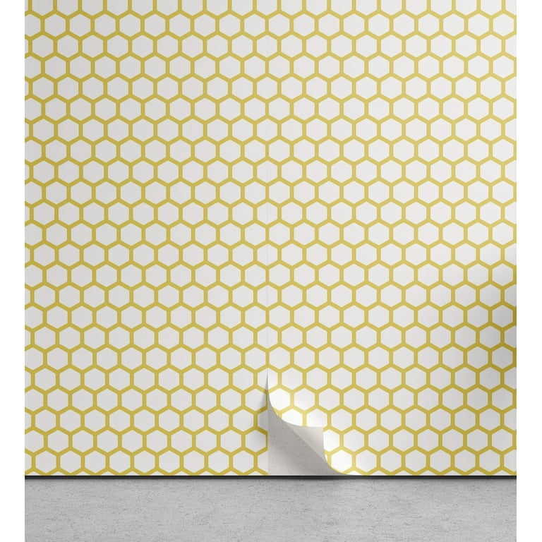 Hexagon Pattern Wallpaper Yellow