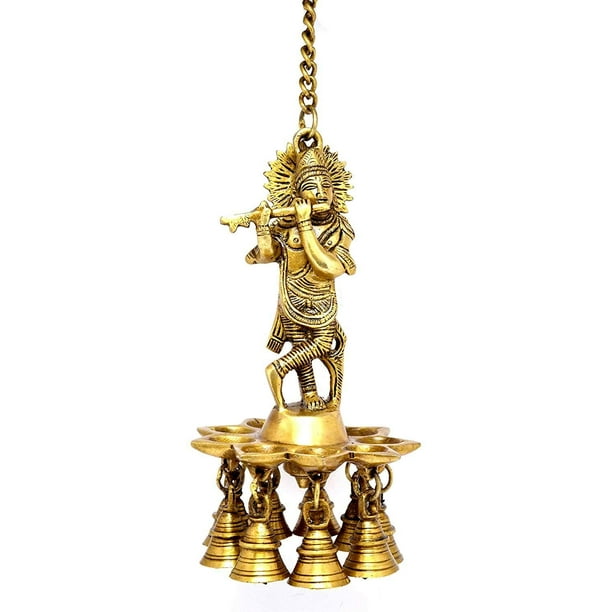 eSplanade - Krishna Krishan Wall Hanging Diya with Bells | Oil Lamp ...