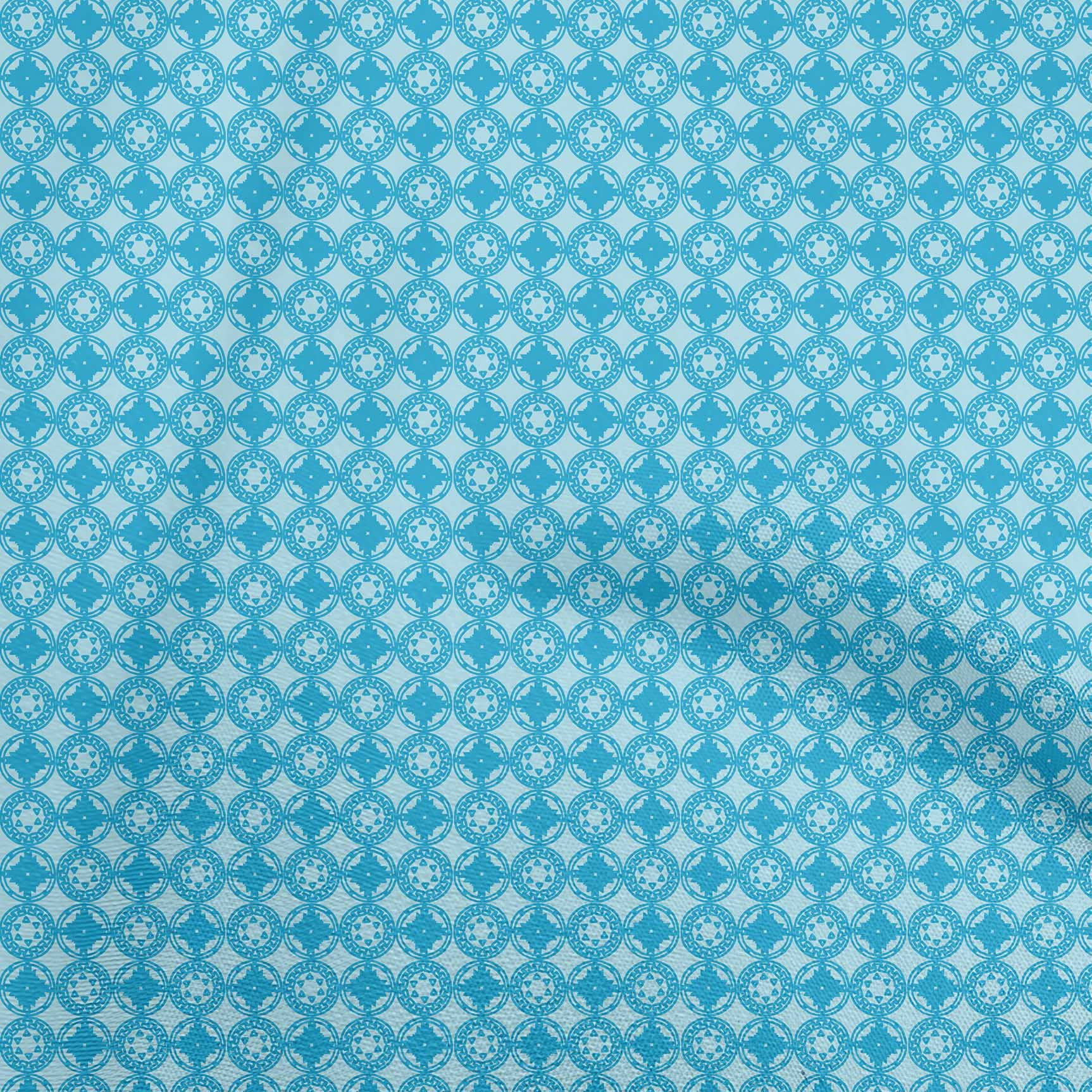 oneOone Silk Tabby Turquoise Blue Fabric Geometric Fabric For Sewing ...