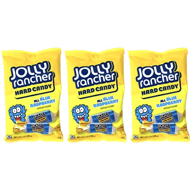 Jolly Rancher Hard Candy All Blue Raspberry 7 Ounce Bags Individually ...