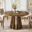 Tribesigns 47 Inch Round Dining Table, Grey Farmhouse Wood Kitchen ...