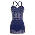 Aiihoo Women Latin Dance Leotard Sleeveless Camisole Rhinestones ...