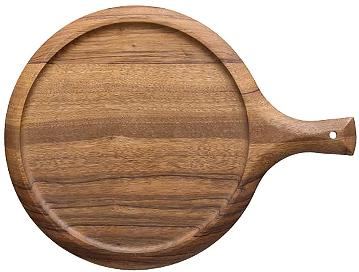 Wooden Pizza Tray, Round Pizza Tray, Non-Slip Wooden Handle, Used To ...