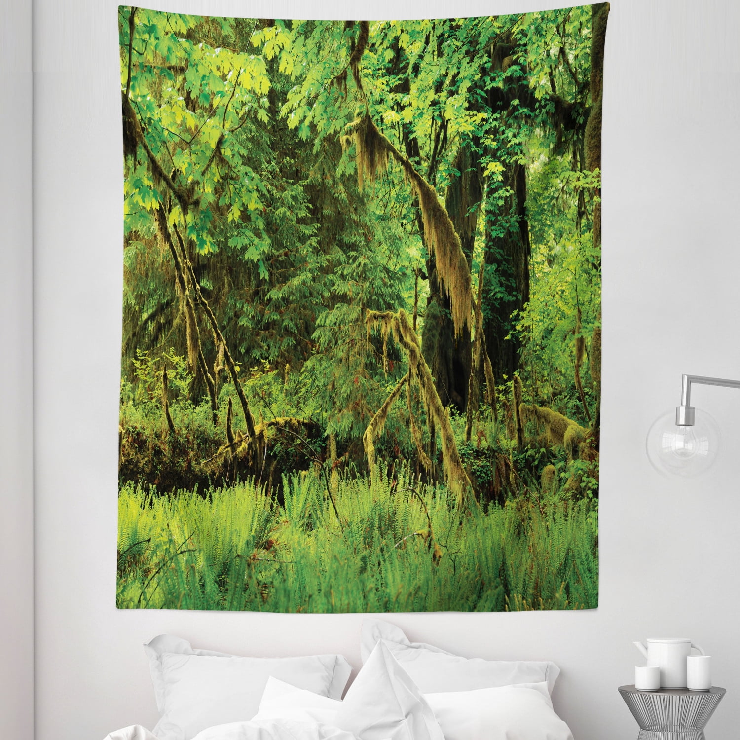 Green Tapestry, Trees with Moss Natural Paradise Silence in the Wild ...