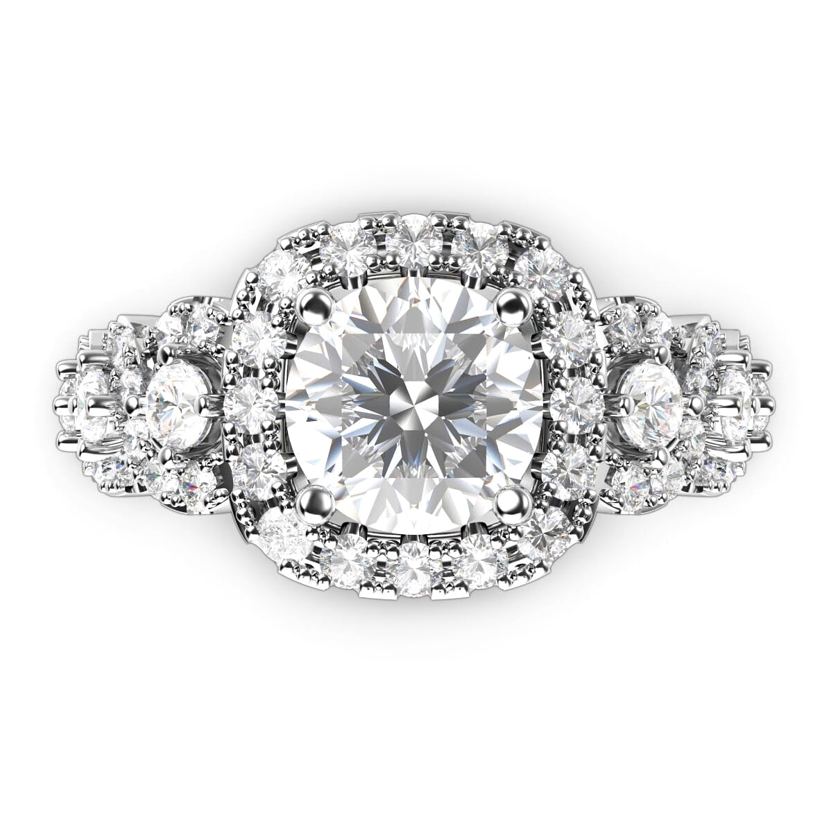 Sz 9 Sterling Silver 925 Round Brilliant CZ Cubic Zirconia Halo Engagement Ring