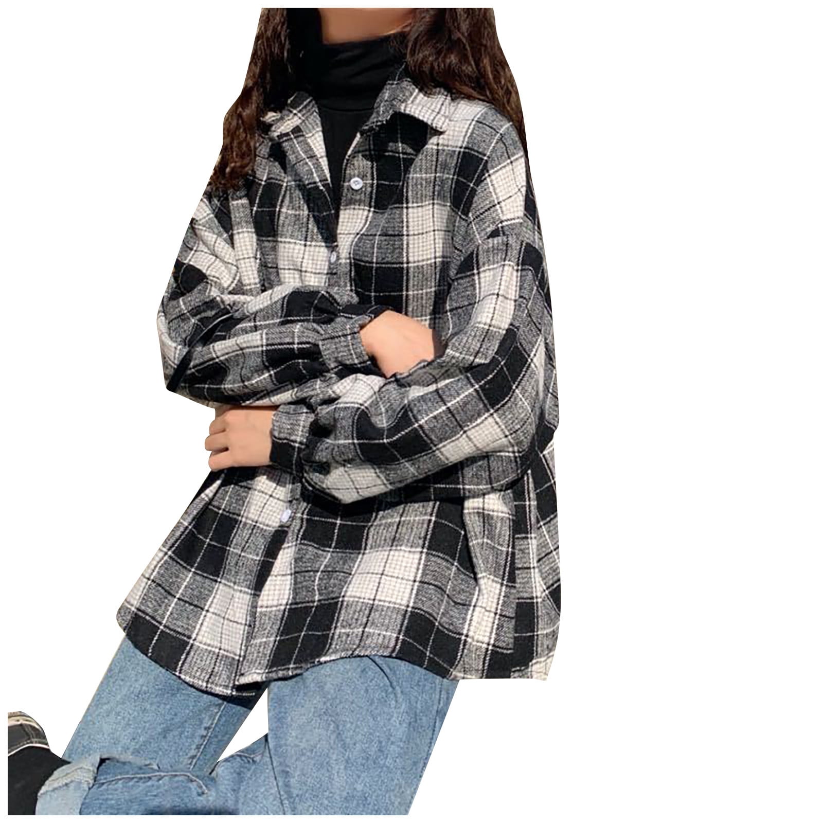 Click here for Unbranded Womens Casual Plaid Long Sleeve Shirt Fa... prices