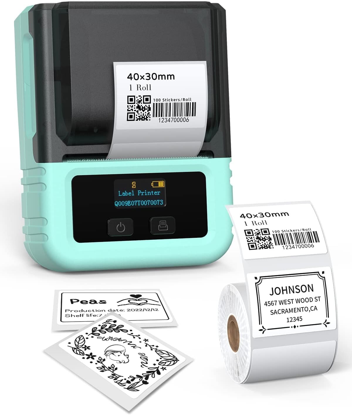 Phomemo M120 Barcode Printer, 2 Inch Mini Portable Thermal Sticker ...