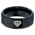 Tungsten Diamond Gemstone Adamantine Isometric Crystal Band Ring 8mm ...