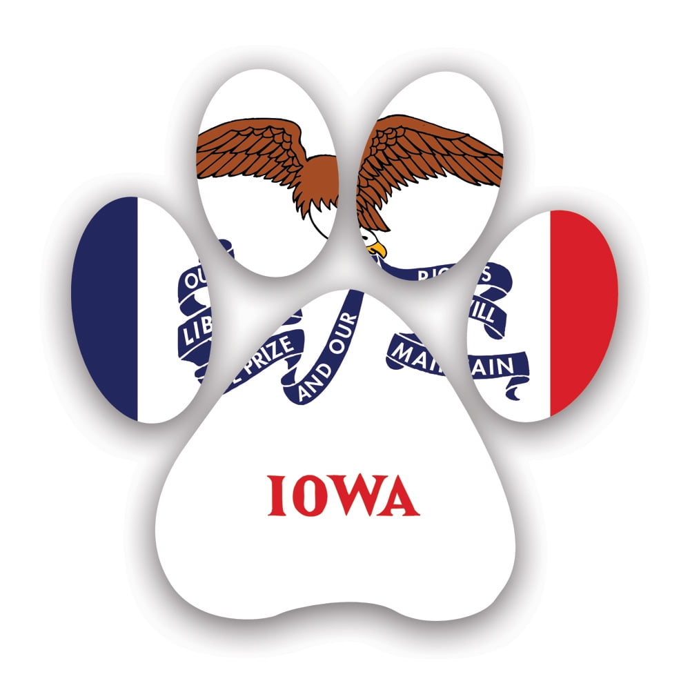 Iowa State Paw Print Shaped Sticker Decal - Self Adhesive Vinyl ...