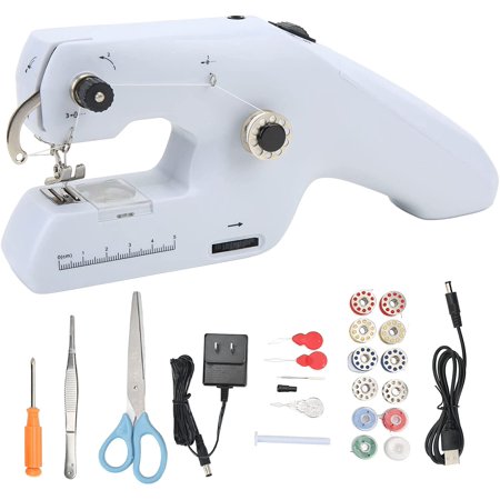 Handheld Sewing Machine Portable Electric Dual Line Sewing Machine with ...