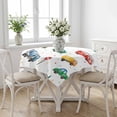 Cartoon Trucks Green Pine Tree Table Cloth 54x54in, Waterproof Square ...
