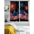 American Flag Sheer Curtains for Living Room Bedroom Fireworks Red Blue ...