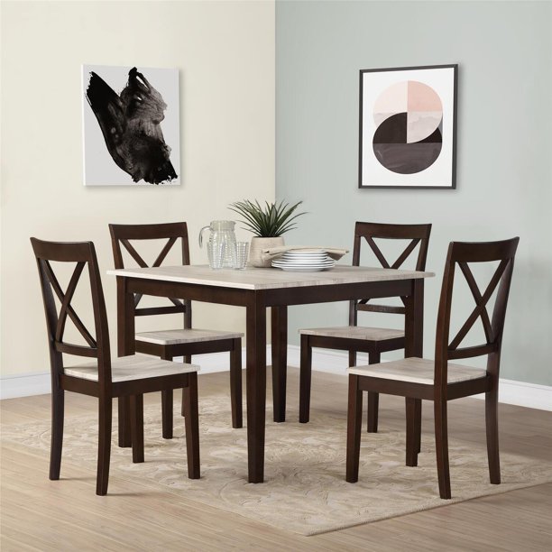 DHP Sunnybrook Rustic 5-Piece Dining Set, Rustic /Espresso - Walmart.com
