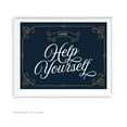 Navy Blue Art Deco Vintage Party Signs, Please Help Yourself Reception ...