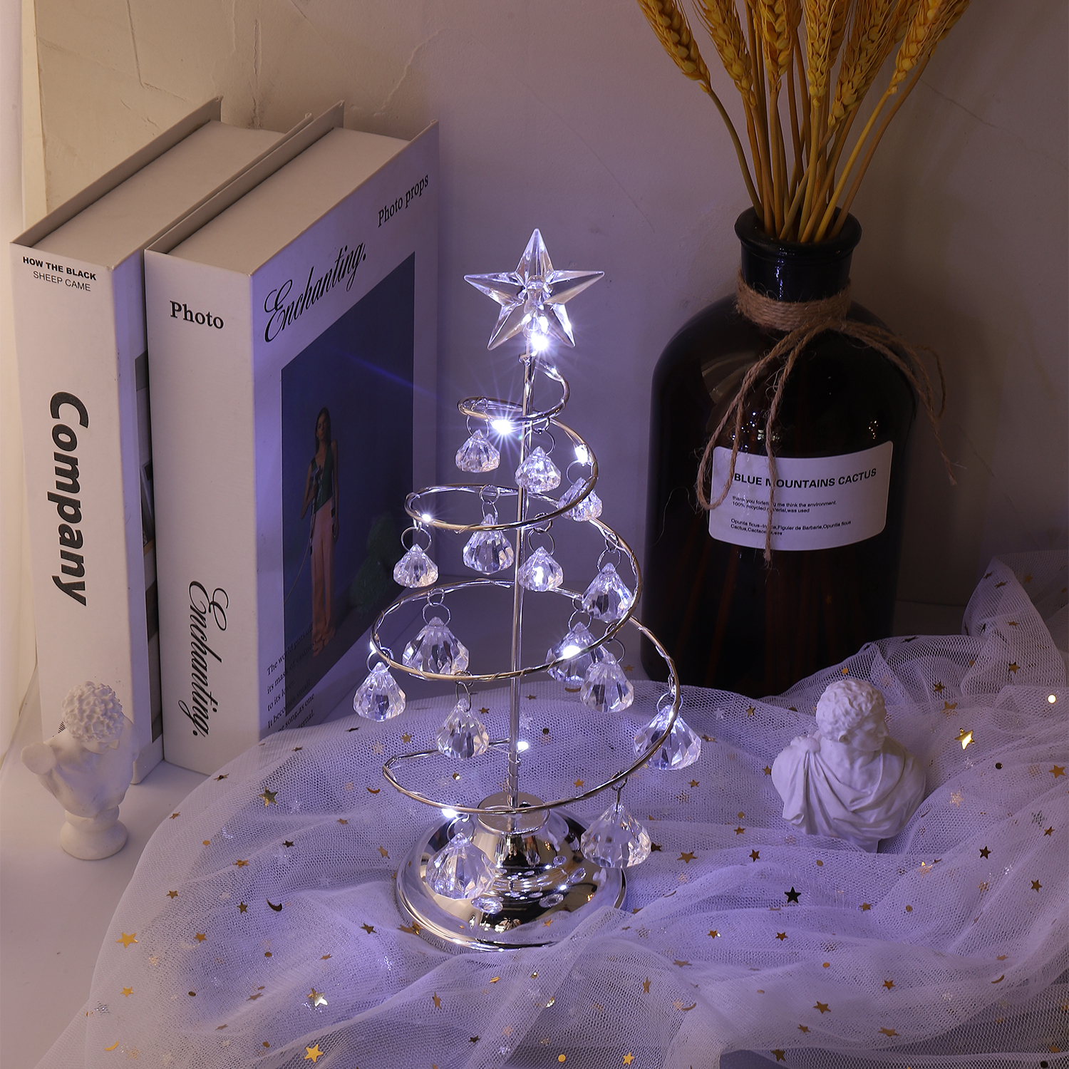 Christmas Crystal Tree Lights 12.99 Inch Crystal Spiral Christmas Tree ...